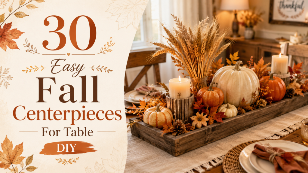 30 Easy Fall Centerpieces For Table DIY - Android Nature